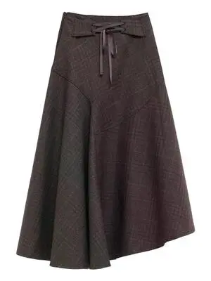 Our Legacy Check-pattern Midi Skirt - Brown