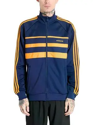 Adidas Striped Zip Up Sweatshirt - Blue