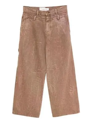 FENG CHEN WANG Crack-print Jeans - Brown