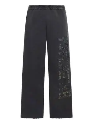 Balenciaga Logo-tape Cotton Trousers - Black