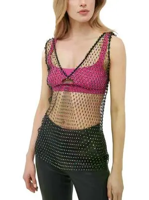 PATRIZIA PEPE Beaded Net Top