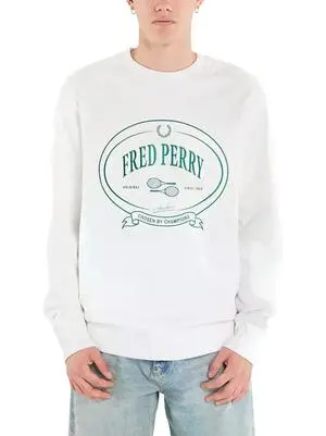 Fred Perry Graphic-print Sweatshirt - White