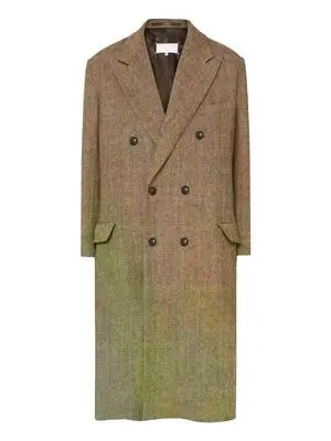 MAISON MARGIELA Herringbone Double-breasted Coat - Brown