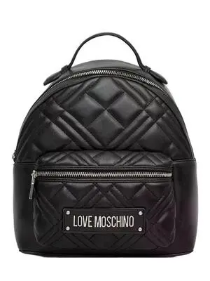 Moschino Quilted Top-handle Backpack - Black