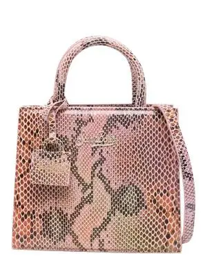 MC2 SAINT BARTH Snakeskin Effect Top Handle Tote Pink