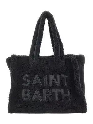 MC2 SAINT BARTH Colette Teddy Embroidered Tote Bag - Black