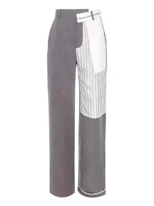 CUANNA Striped-panel Trousers - Grey