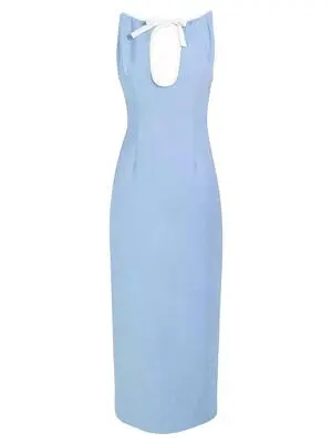ROWEN ROSE Hole-detail Maxi Dress - Blue
