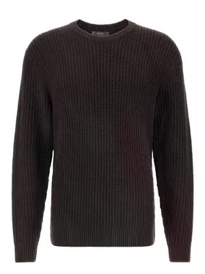 Boggi Milano Waffle-knit Crew-neck Sweater - Brown