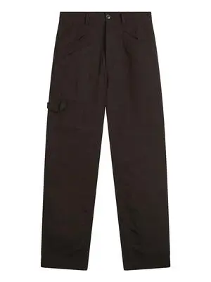 Dries Van Noten Overdyed Double Weave Cotton Cargo Trousers - Brown