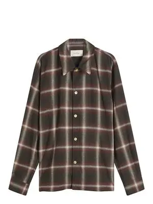 SECOND / LAYER Logan Ombre Long Sleeve Check Shirt - Red Check