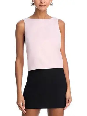 French Connection Carey Satin Bow Shift Top - Soft Blush