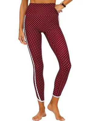 Beach Riot Rella Dot Print Leggings - Crimson Dot