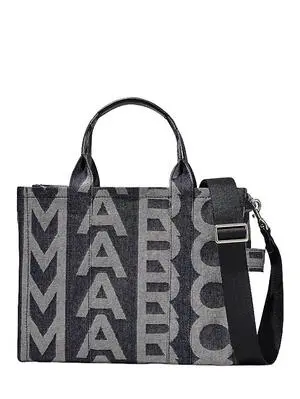 Marc Jacobs The Monogram Small Denim Tote - Grey/blue Wash