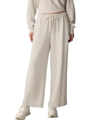 Eileen Fisher Organic Cotton Blend Ankle Wide Leg Drawstring Pants - Plstr