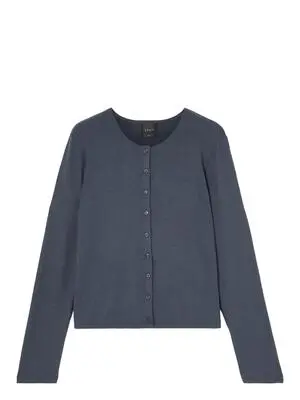 LESET Lauren Jersey Cardigan - Blue