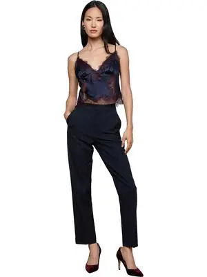 L'Agence Pinstriped Rebel Trousers - Midnight/burgundy Pinstripe