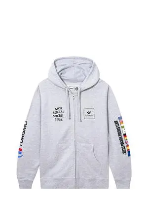 ANTI SOCIAL SOCIAL CLUB X Gran Turismo Flag Zip Hoodie - Grey