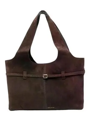 Manu Atelier Buckle-detail Suede Tote - Brown
