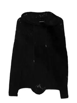 JUNTAE KIM Lace Hoodie - Black