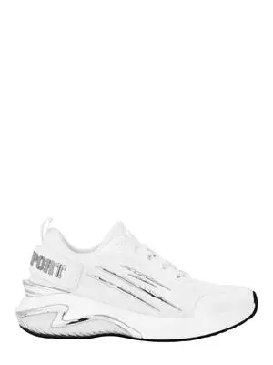 PLEIN SPORT Metallic-stripe Mesh Trainers - White