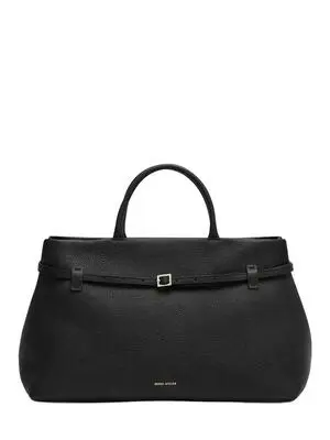 Manu Atelier Buckle-fastening Leather Tote - Black