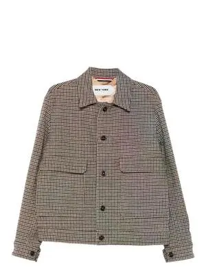 NEW YORK RESIDENT Houndstooth Overshirt - Brown