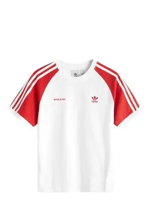Adidas X Sporty & Rich Two Tone Tee Shirt - White/red