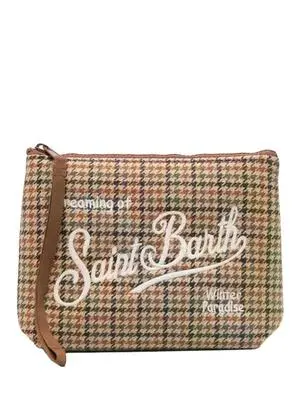 MC2 SAINT BARTH Aline Houndstooth Clutch - Brown