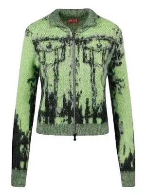 DIESEL Zip Up Sweater - Green