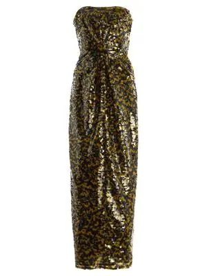 Staud Sequined Midi Dress - Yellow