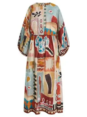 ALEMAIS Michelle Printed Midi Dress