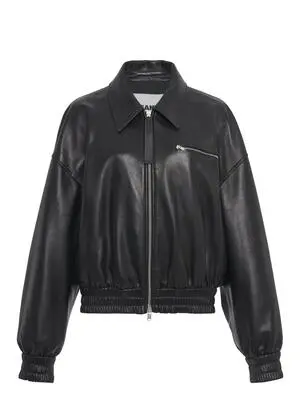 JIL SANDER Blouson Leather Jacket - Black