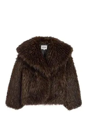 Apparis Yara Faux Fur Short Coat - Brown