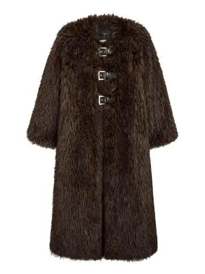 Apparis Nolwen Faux Fur Maxi Coat - Brown