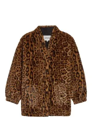 Apparis Jane Leopard Faux Fur Coat - Animal