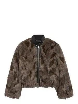 Apparis Lillet Faux Fur Bomber Jacket Brown