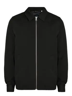 LES DEUX Logo-embroidered Twill Jacket - Black