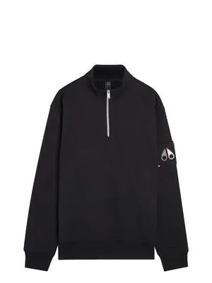 Moose Knuckles Hartsfield Half-zip Cotton Sweatshirt - Black