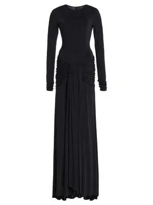 SEV Knotted Knit-jersey Maxi Gown - Black