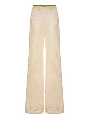 Escvdo Atuq Knit Wide-leg Pants - Ivory