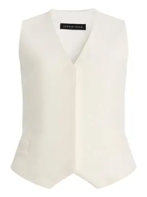 SEV Tailored Wool-crepe Vest - White