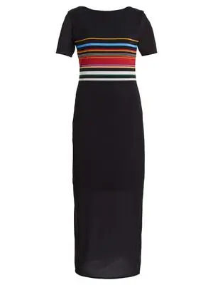 CALA DE LA CRUZ Alessia Striped Jersey Maxi Dress - Black