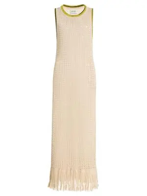 Escvdo Atuq Fringed Knit Maxi Dress - Ivory