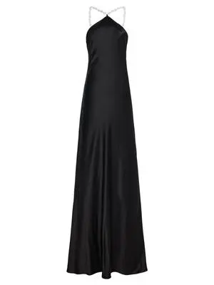 Staud Cadence Beaded Maxi Slip Dress - Black