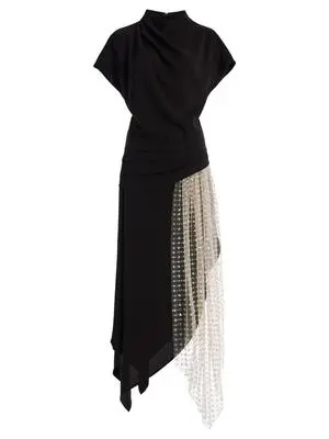 Staud Effie Beaded Crepe Maxi Dress - Black