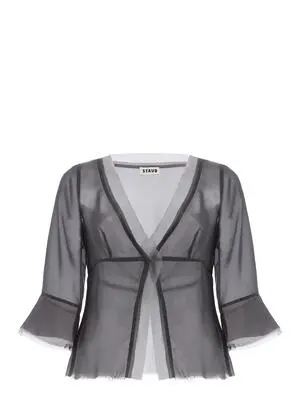 Staud Jenny Silk Top - Grey
