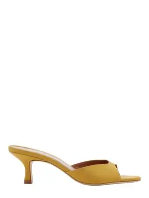 Staud Brigitte Satin Mules - Yellow