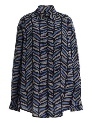 Matteau Silk Crepe De Chine Shirt - Blue