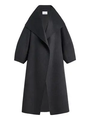 THE FRANKIE SHOP Leroy Funnel-Neck Wool Coat Grey